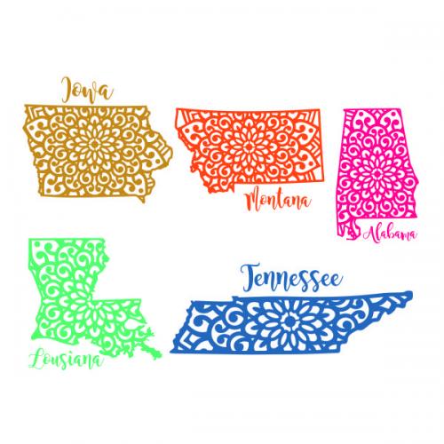 Mandala States Pack Cuttable Design | Apex Designs & Fonts