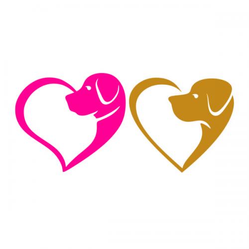 Dog Love Heart Cuttable Design | Apex Designs & Fonts
