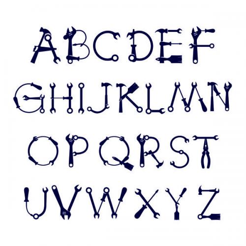 DIY Hand Tools Cuttable Font | Apex Embroidery Designs, Monogram Fonts ...