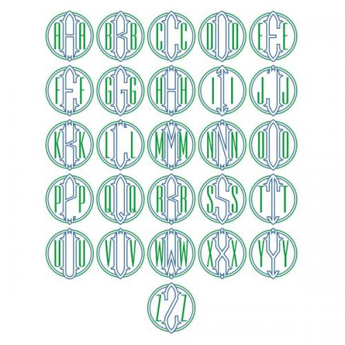 Round Modern Monogram Cuttable Font | Apex Embroidery Designs, Monogram ...
