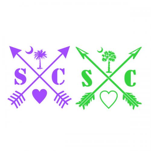 South Carolina Love Arrow Cuttable Design | Apex Designs & Fonts