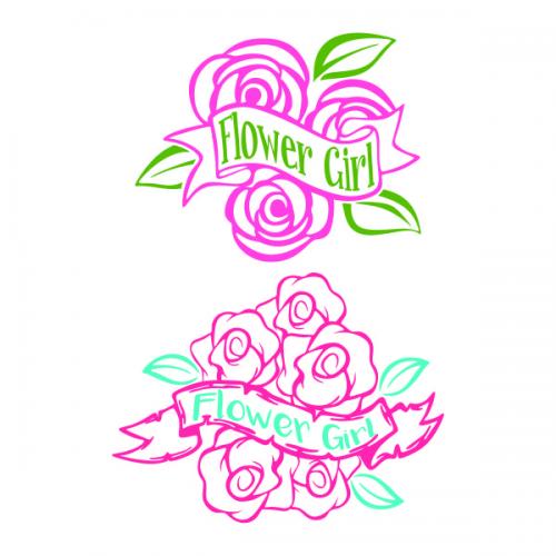 Flower Girl Logo Wedding SVG Cut File Design | Apex
