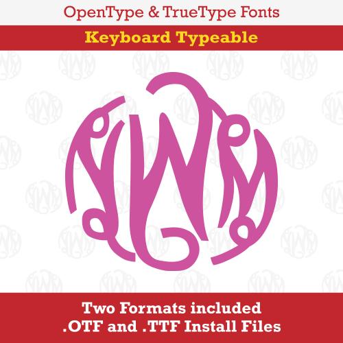 Apex Round Monogram Font TrueType OpenType TTF OFT - Apex Designs