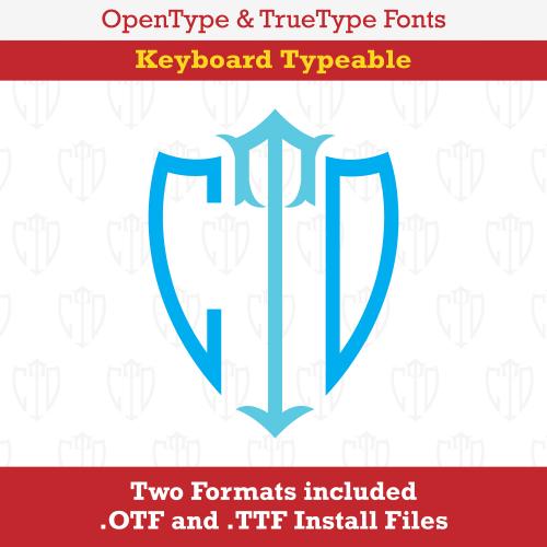 Shield Monogram Font TrueType OpenType TTF or OFT - Apex Letters