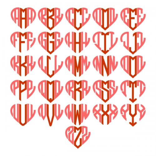 Heart Tail Monogam TrueType Font | Apex Embroidery Designs, Monogram ...