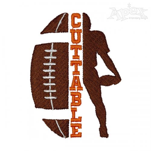 Football Split Embroidery Frame | Apex Monogram Designs & Fonts