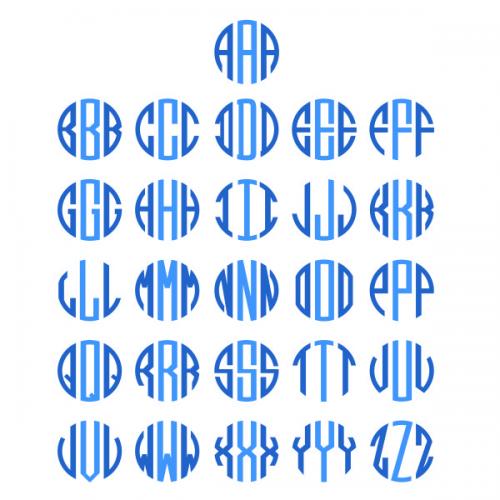 Natural Circle Monogram TrueType Font | Apex Embroidery Designs ...