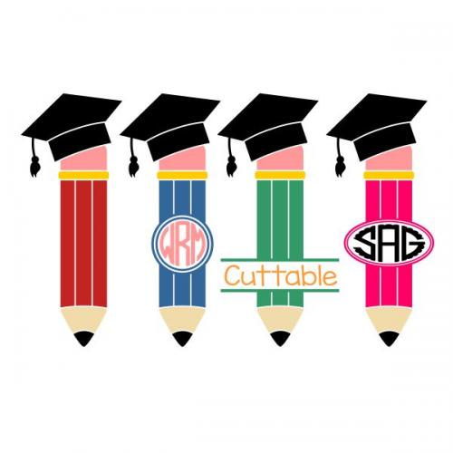 Graduation Pencil Pack Cuttable Design | Apex Designs & Fonts