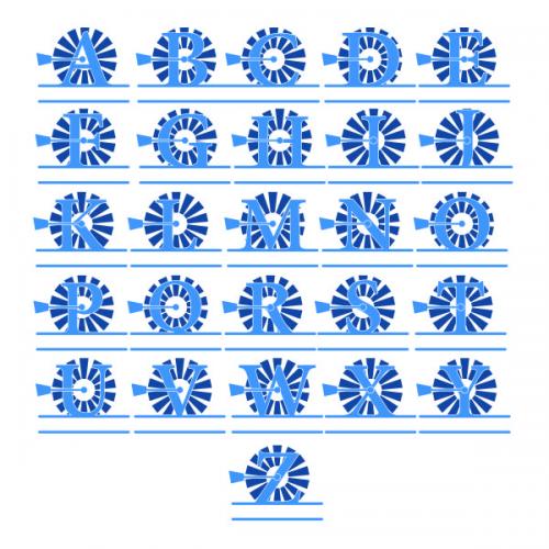 Windmill Split Cuttable Font | Apex Embroidery Designs, Monogram Fonts ...