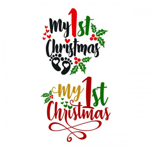 My First Christmas - Baby 1st Christmas SVG Vector Designs