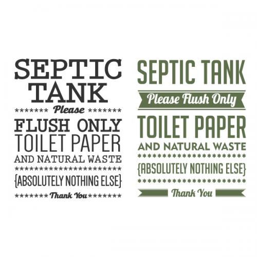 Bathrooms Sign Septic Tank SVG Vector Designs - Apex