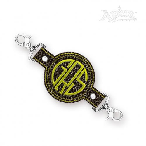 Circle Frame Double Ended Key Fob ITH Embroidery Design | Apex Monogram ...