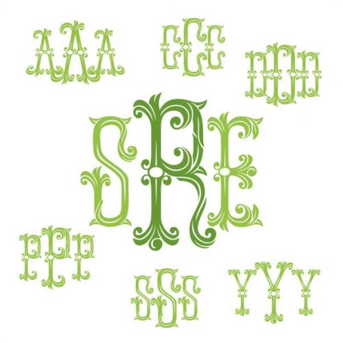 Sweet Briar Monogram Basic TrueType Font | Apex Embroidery Designs ...
