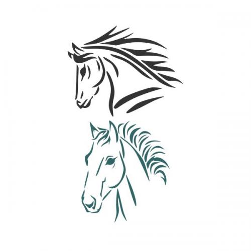 Horse Head Line Art Cuttable Design | Apex Designs & Fonts
