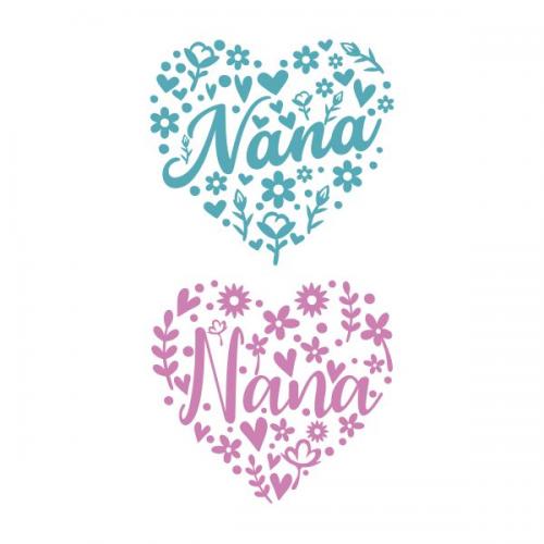 Nana Floral Heart Cuttable Design | Apex Designs & Fonts