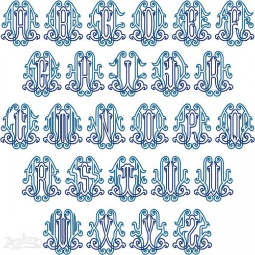 Fleur Monogram Applique Embroidery Font | Apex Embroidery Designs ...