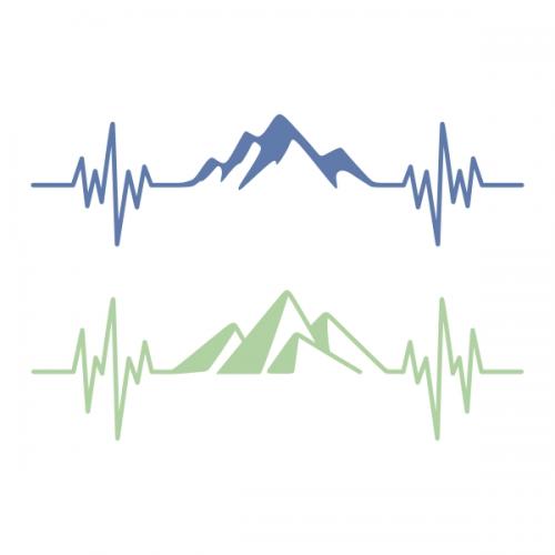 Mountain Pulse Cuttable Design | Apex Designs & Fonts