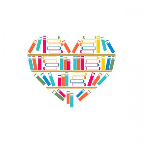 Books Heart Cuttable Design | Apex Designs & Fonts