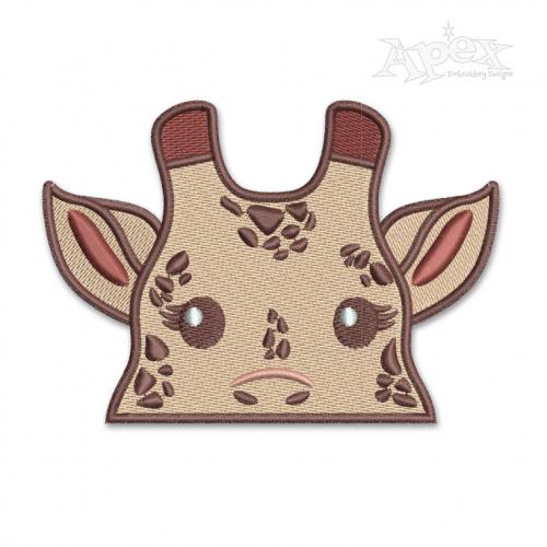 Cute Girl Giraffe Face Embroidery Design | Apex Embroidery Designs ...