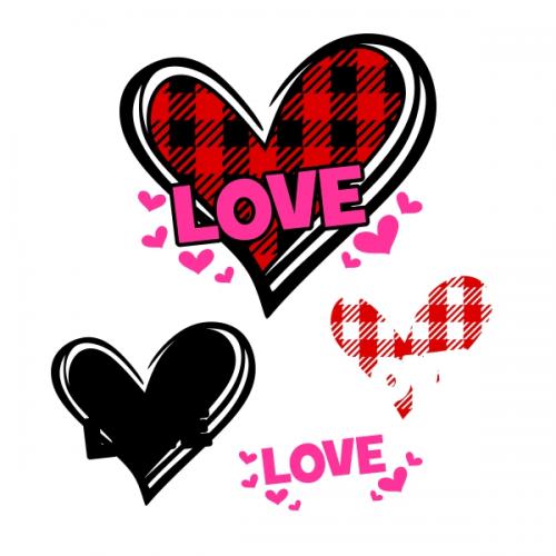 Buffalo Plaid Love Heart Cuttable Design | Apex Embroidery Designs ...