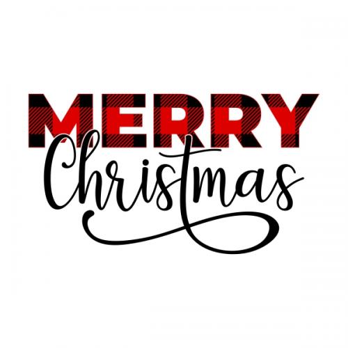 Plaid Pattern Merry Christmas Cuttable Design | Apex Embroidery Designs ...