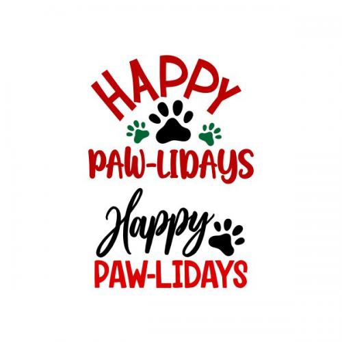 Happy Pawlidays Cuttable Design | Apex Designs & Fonts