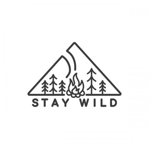 Stay Wild Fire Camp Mountain Cuttable Design | Apex Embroidery Designs ...
