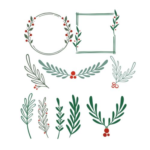 Christmas Laurel Decorative Pack SVG Vector Designs