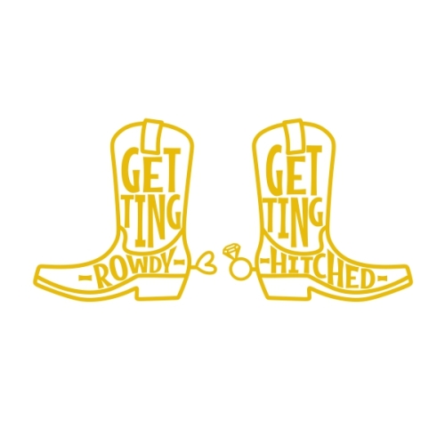 Getting Hitched Rowdy Cowboy Boots | Apex Embroidery Designs, Monogram ...