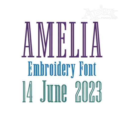 Amelia Embroidery Font | Apex Monogram Designs & Fonts