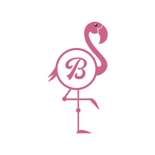 Standing Flamingo Monogram Frame SVG | Apex Designs & Fonts