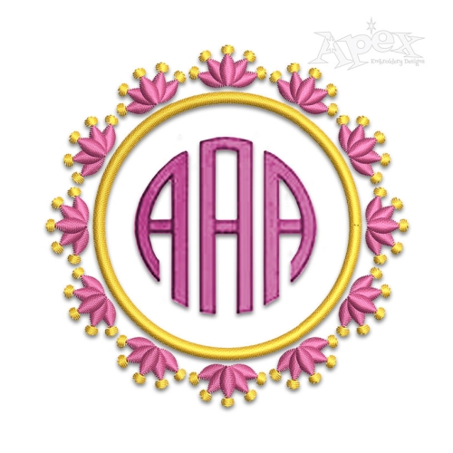 Floral Circle Monogram Frame | Apex Monogram Designs & Fonts