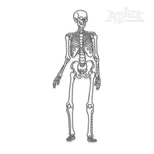 Standing Skeleton Machine Embroidery Design by Apex