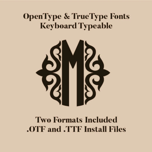 Lewiston Monogram TrueType OpenType Font TTF or OFT - Apex