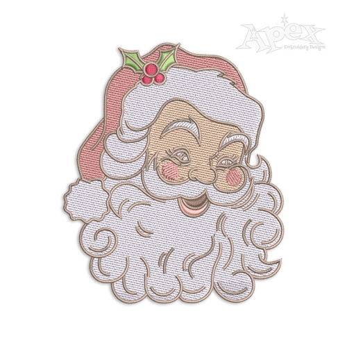 Santa Claus Head Christmas Machine Embroidery Design - Apex