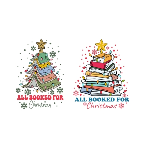 All Booked For Christmas SVG Vector Cut File Cuttable Designs