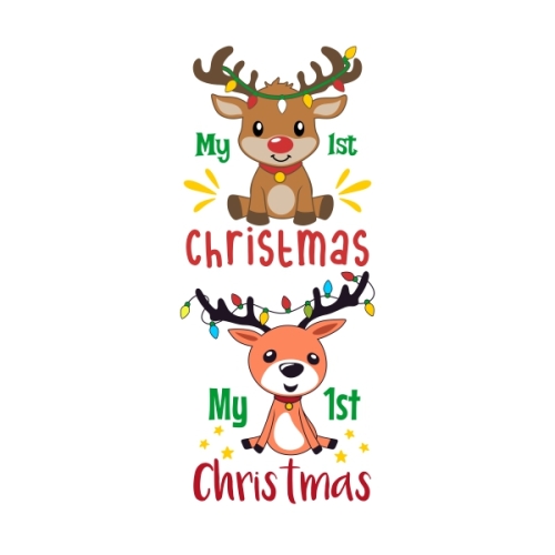 My 1st Christmas Reindeer SVG Cuttable Design