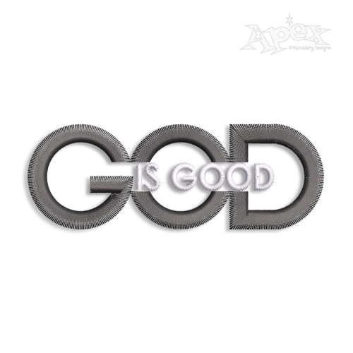 God is Good Machine Embroidery Design by Apex