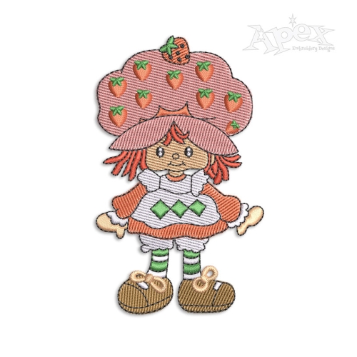 Strawberry Girl Baby Doll Machine Embroidery Design by Apex