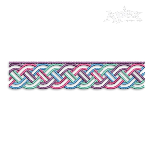 Four-Strand Braid Seamless Border Embroidery Design by Apex