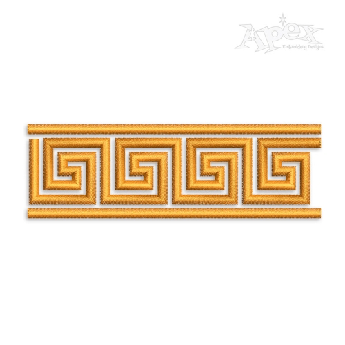 Greek Key Seamless Border Machine Embroidery Design by Apex