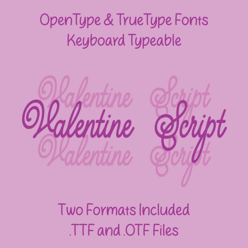 Valentine Script TrueType OpenType Font | Apex Designs & Fonts