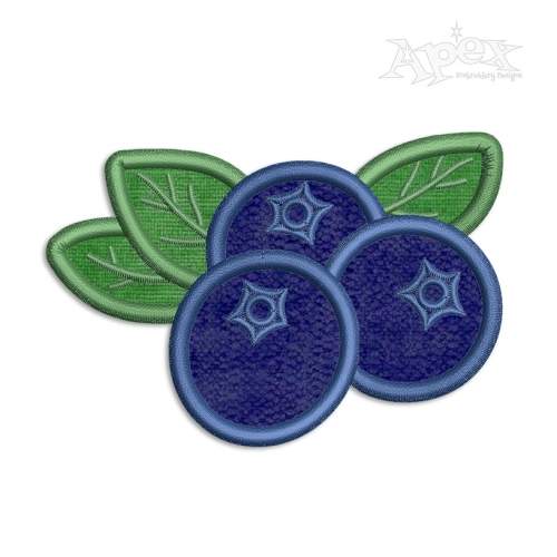 Blueberries Applique Machine Embroidery Design by Apex