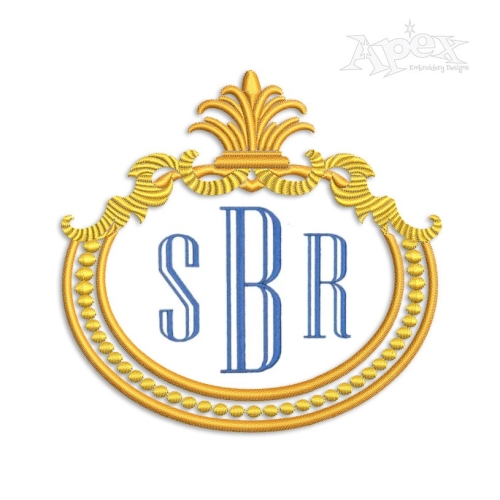French Antique Frame Machine Embroidery Design by Apex