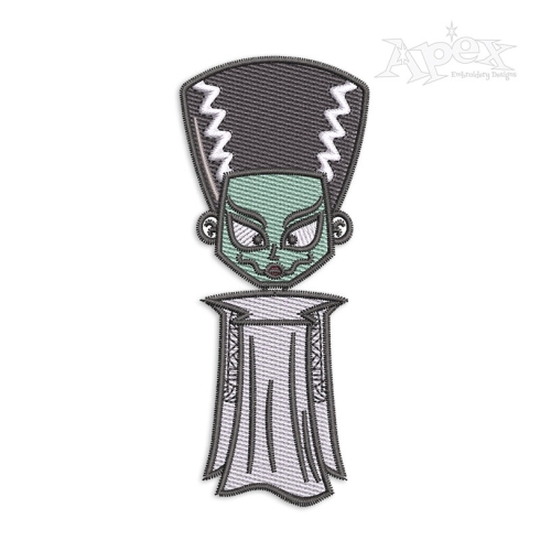 Halloween Bride of Frankenstein Machine Embroidery Design by Apex