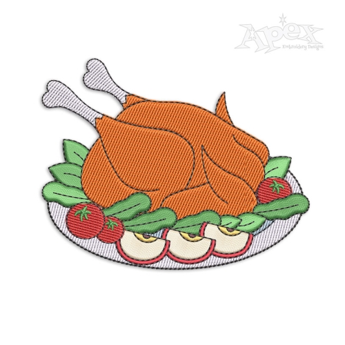 Thanksgiving Roasted Turkey Machine Embroidery Design by Apex