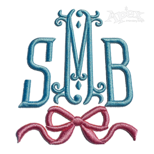Vienna Monogram 3D Puff Embroidery Font by Apex