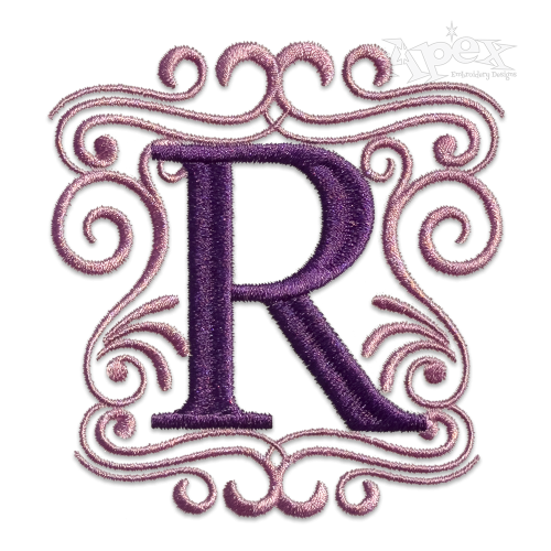Ornate Frame Machine Embroidery Font by Apex