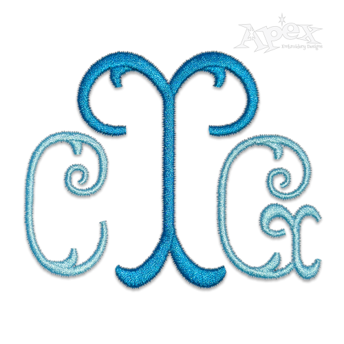 Fancy Fishtail Monogram Machine Embroidery Fonts By Apex