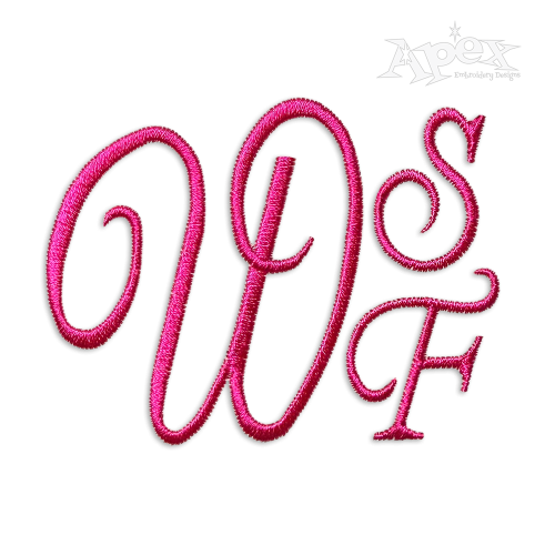 Fancy Script Machine Embroidery Fonts by Apex